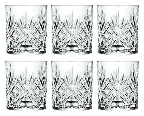 Barski Tumbler Glass - Double Old Fashioned - Set of 6 - Glasses - Designed DOF Crystal Glass Tumblers - For Whiskey - Bourbon - Water - Beverage - Drinking Glasses - 10.5 oz. - Made in Europe