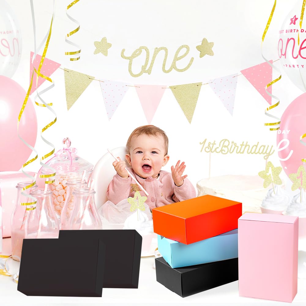 NEWSNOW 10 Pack Gift Boxes, 9 x 6 x 3 inches,For Bridesmaid Proposal Boxes, Premium Gift Boxes, Wedding Present, Holiday, Birthday Party Favor and Christmas (Black)