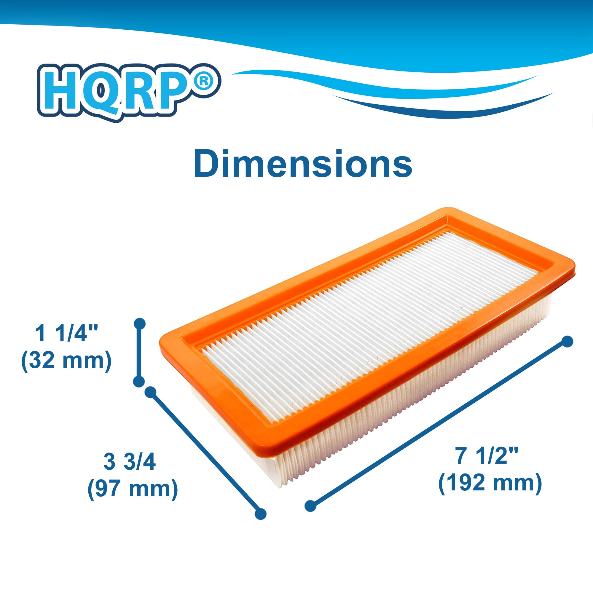 HQRP Motor Protection Filter compatible with Karcher 6.414-631.0 fits DS 5500, DS 5600, DS 6, DS 6.000, DS 5.800 Vacuum Cleaners