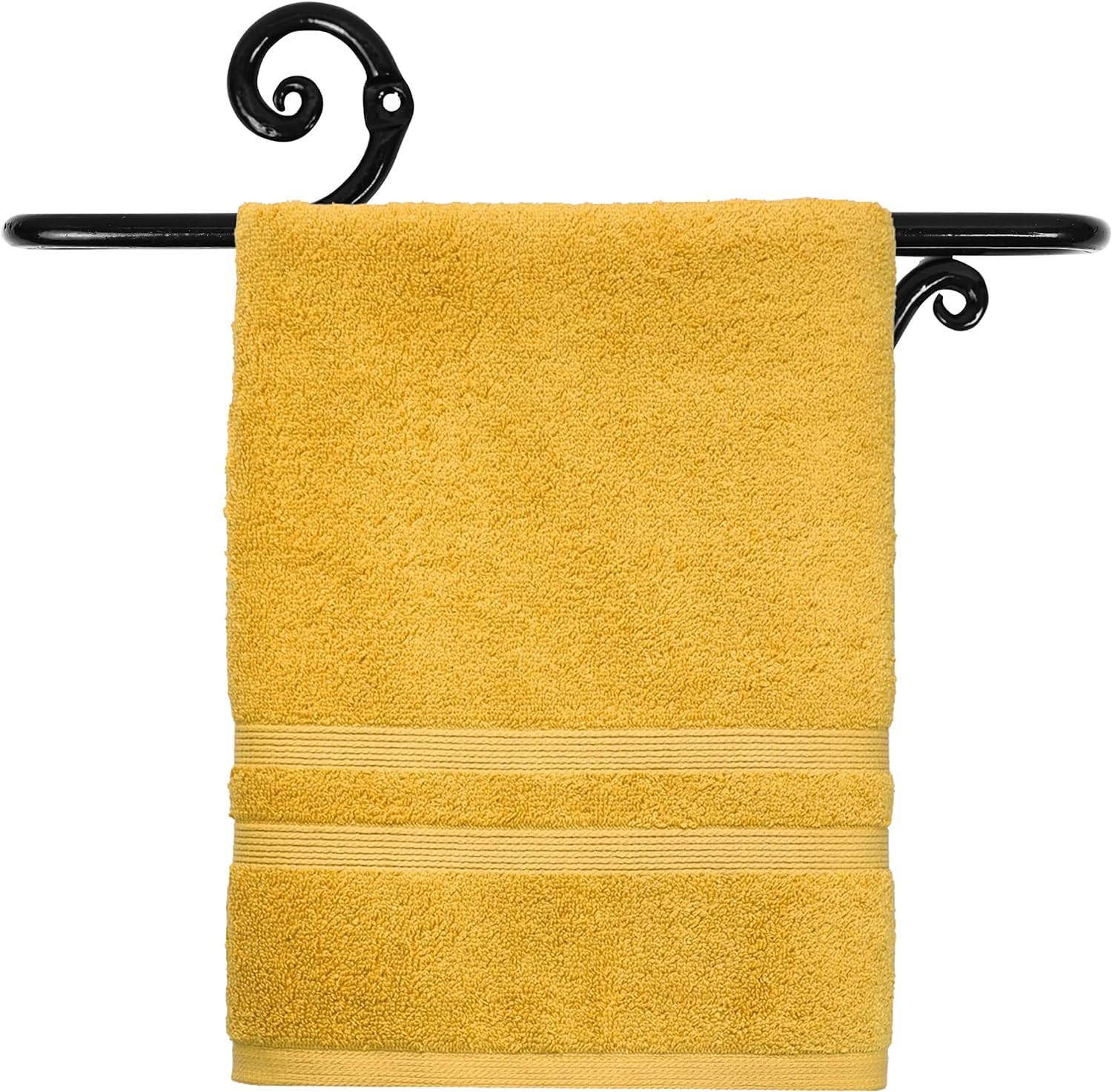 Bosky Wrought Iron Towel Bar Holder, Blacksmith Rust Resistant Wall Mounted Bathroom Towel Holder (Black, 16 inch)