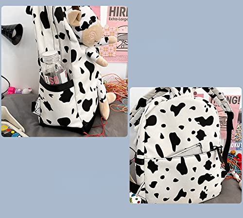 VTYUBX Large Kawaii Backpack Cow Stuffed Animal Backpack School Girl Cute Bag Plush Purses Fuzzy Backpack Kawaii Bookbag (Plush Cow,Large)