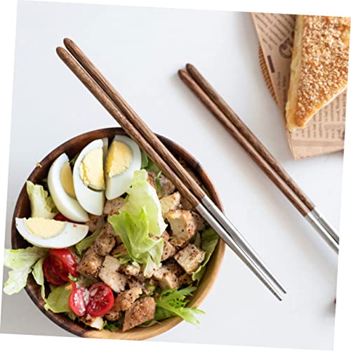 BESTonZON 2 Pairs Stainless Steel Splicing Chopsticks Metal Chopsticks Camping Dinnerware Japanese Food Chop Sticks Stainless Steel Chopsticks Table Silverware Household Flatware Home Supply