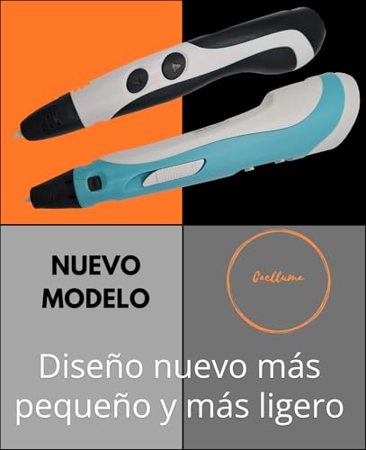 CAELLUMA - 3D Pen for Children for PLA and ABS Filament - 3D Pen for Children with 3D Pen + 12 PLA Colours + Scissors + Thimbles + USB 2 m + Plug + Notebook + Protector (White)