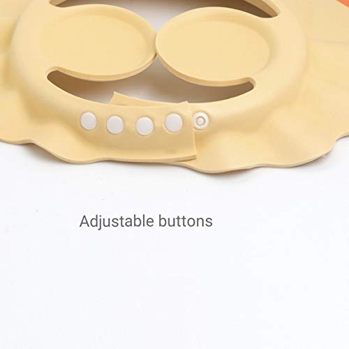 Baby Shower Cap Cute Animal Bathing Cap - Soft Adjustable Visor Hat Safe Shampoo Shower Bathing Protection Bath Cap for Toddler Baby Kids Children (Yellow)