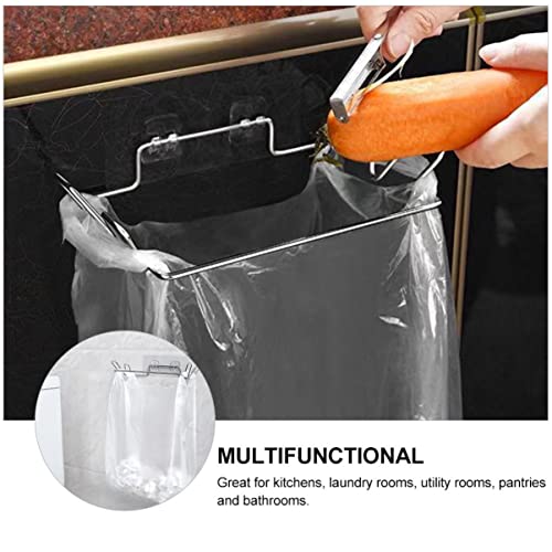 Cabilock 2set Organizer Sink Shopping Over Bags Door Can Hook Trash Cabinet Cupboards Hangers Holders Garbage Towel Reusable Bathroom Pantry Wastebasket for Room Wall Store
