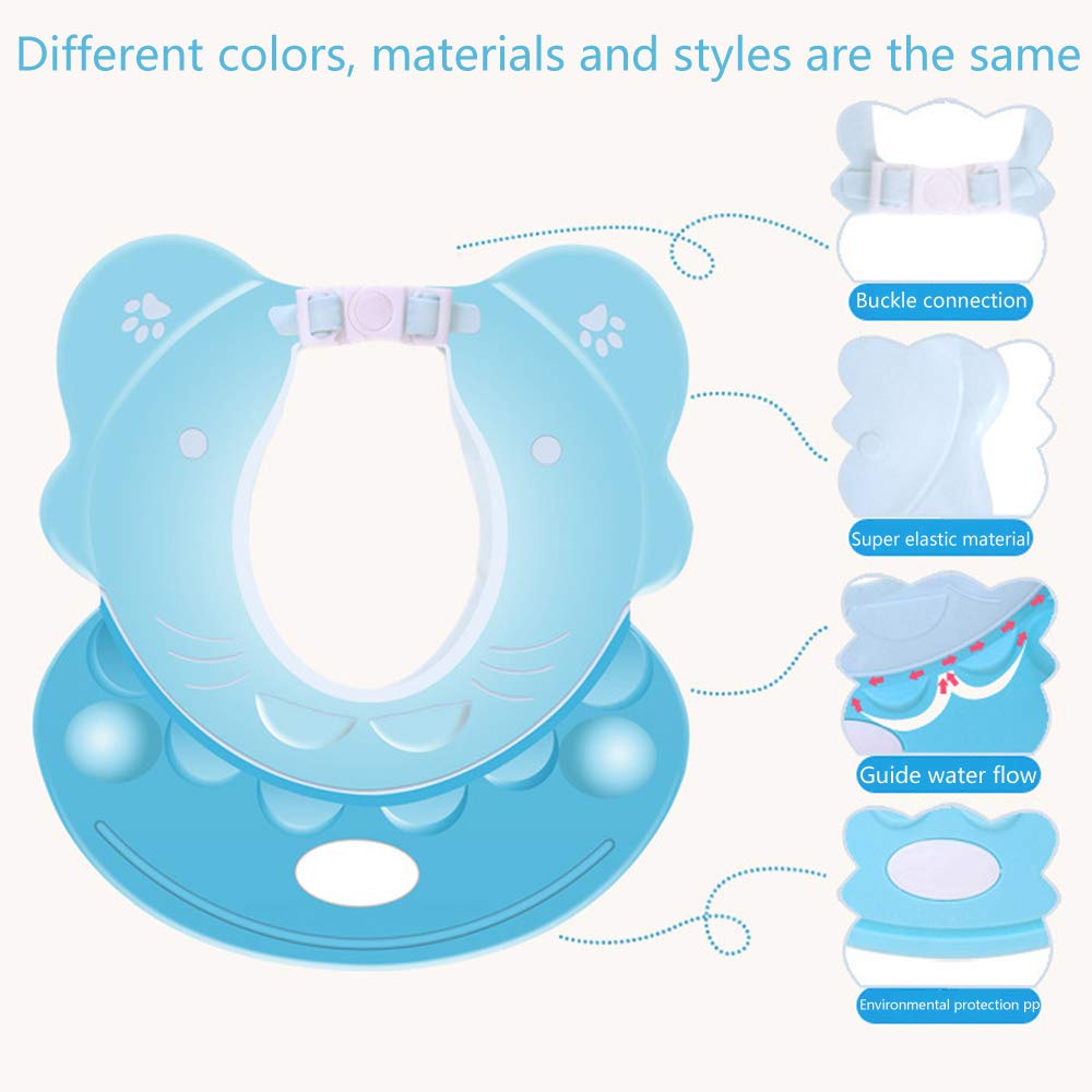 Baby Shower Cap Bath Wash Shampoo Shield Visor Bathing tub Head Hair Rinser hat protection Kids and Toddler (blue)