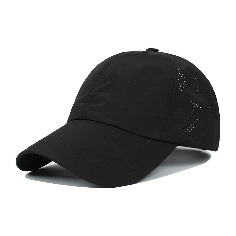 Bonvince Womens Criss Cross Ponytail Hat Quick Drying Baseball Cap Sun Hats UV Protection Sport Cap Dark Blue
