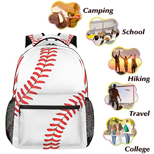 Baseball Backpack for Boys, Sports Baseball Print Backpack, 16 Inches Softball Bag Waterproof Travel Boys Girls Laptop Backpack