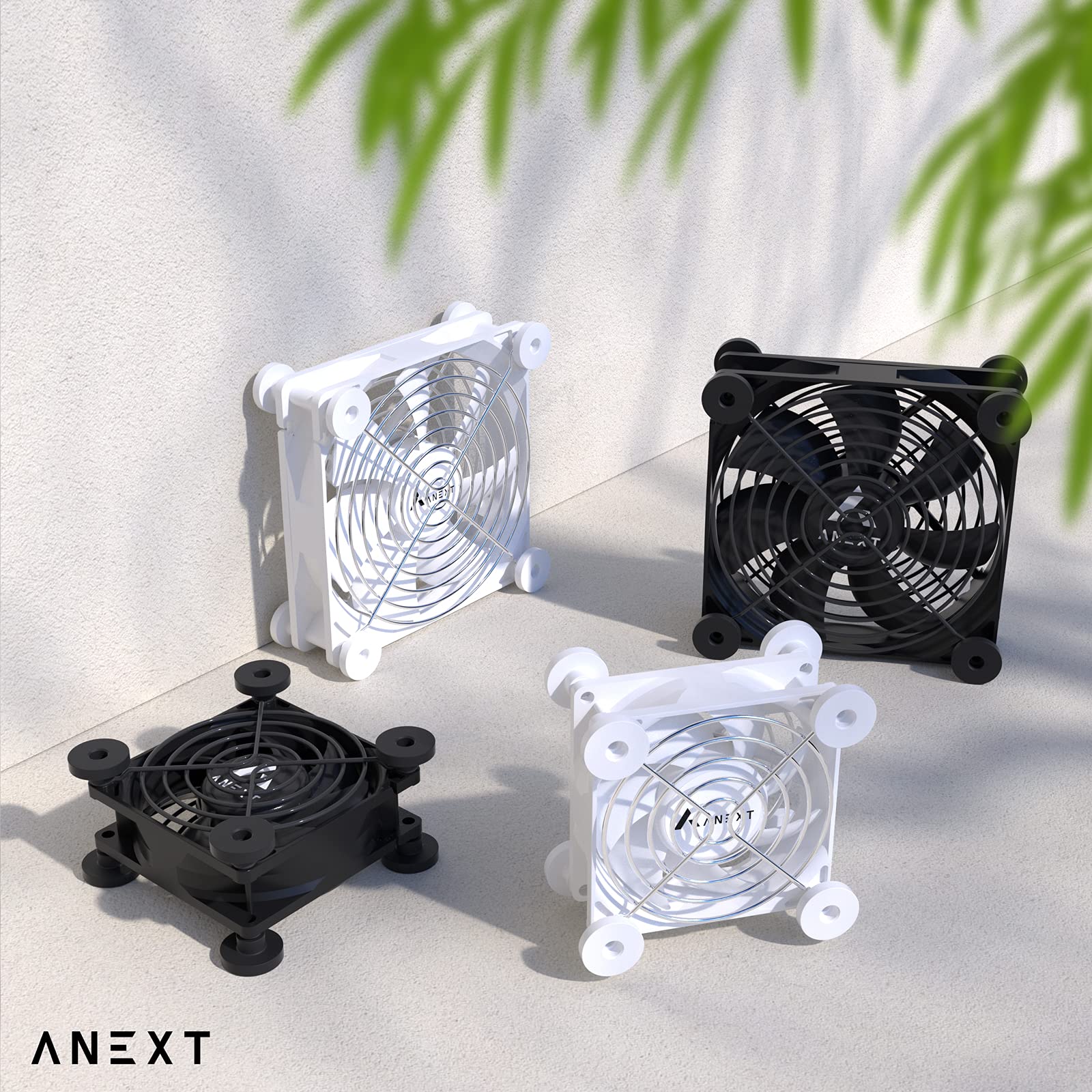 ANEXT, 120mm USB Fan, 120mm Fan, Silent Fan for Receiver DVR Playstation Xbox Computer Cabinet Cooling, 2 Packs(Black,1x Dual)