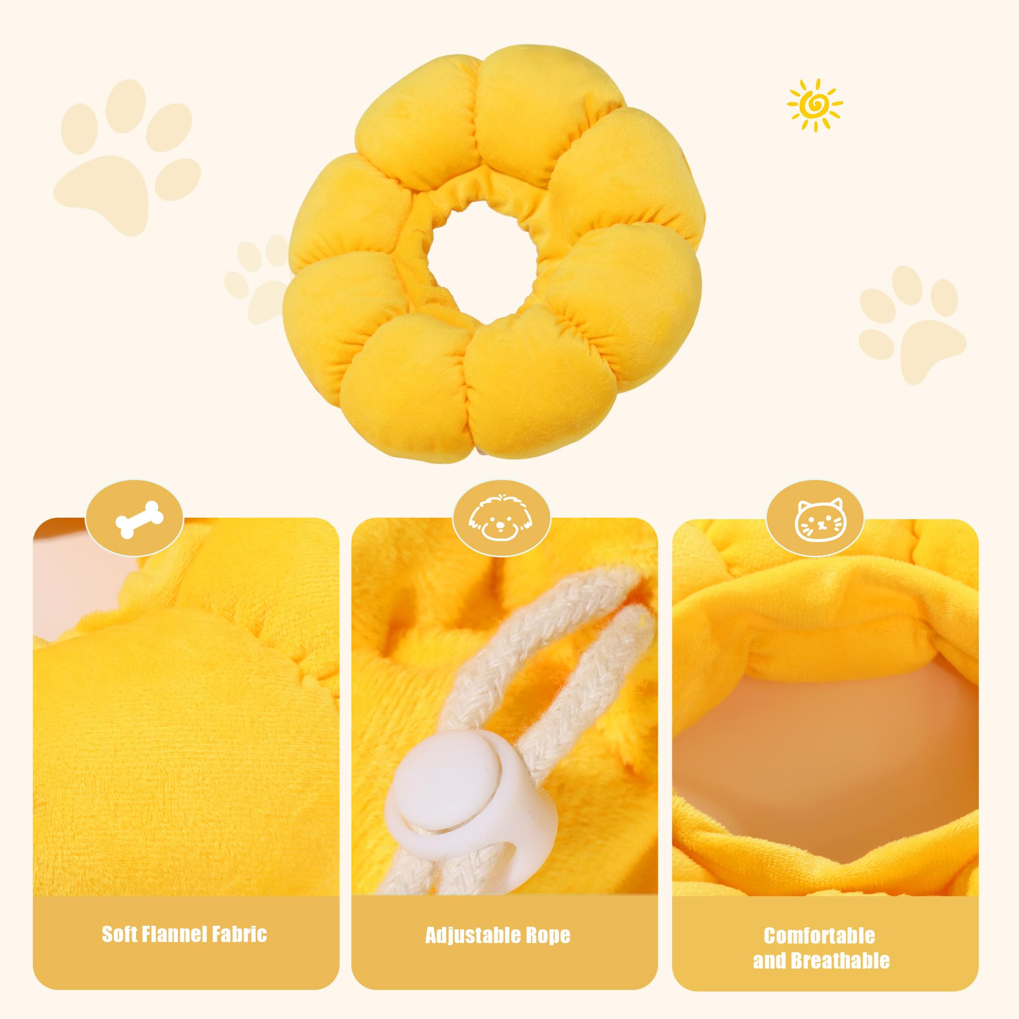 HOMBYS Soft Dog Cone for Dogs and Cats, Cute & Fluffy Flower Shape for Claming Dog, Adjustable Dog Collar Alternative After Surgery, Protective Elizabethan Collar for Dogs Recovery & Stop Licking,S