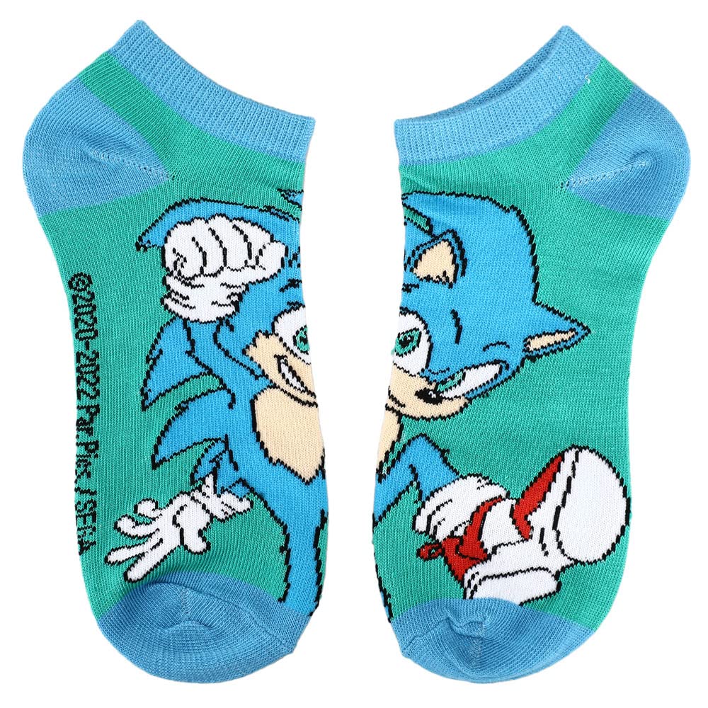 Bioworld Sonic the Hedgehog Characters and Rings Casual Ankle Socks Set for Men 5-Pack