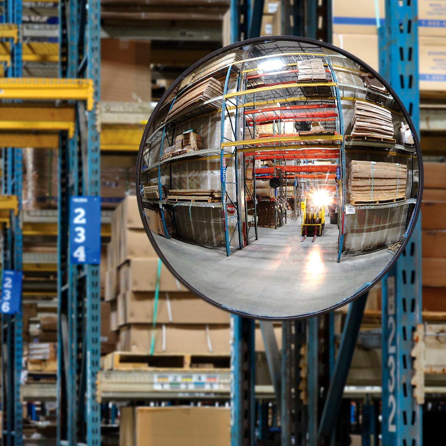Global Industrial Round Acrylic Convex Mirror, Indoor, 30" Dia., 160 Viewing Angle
