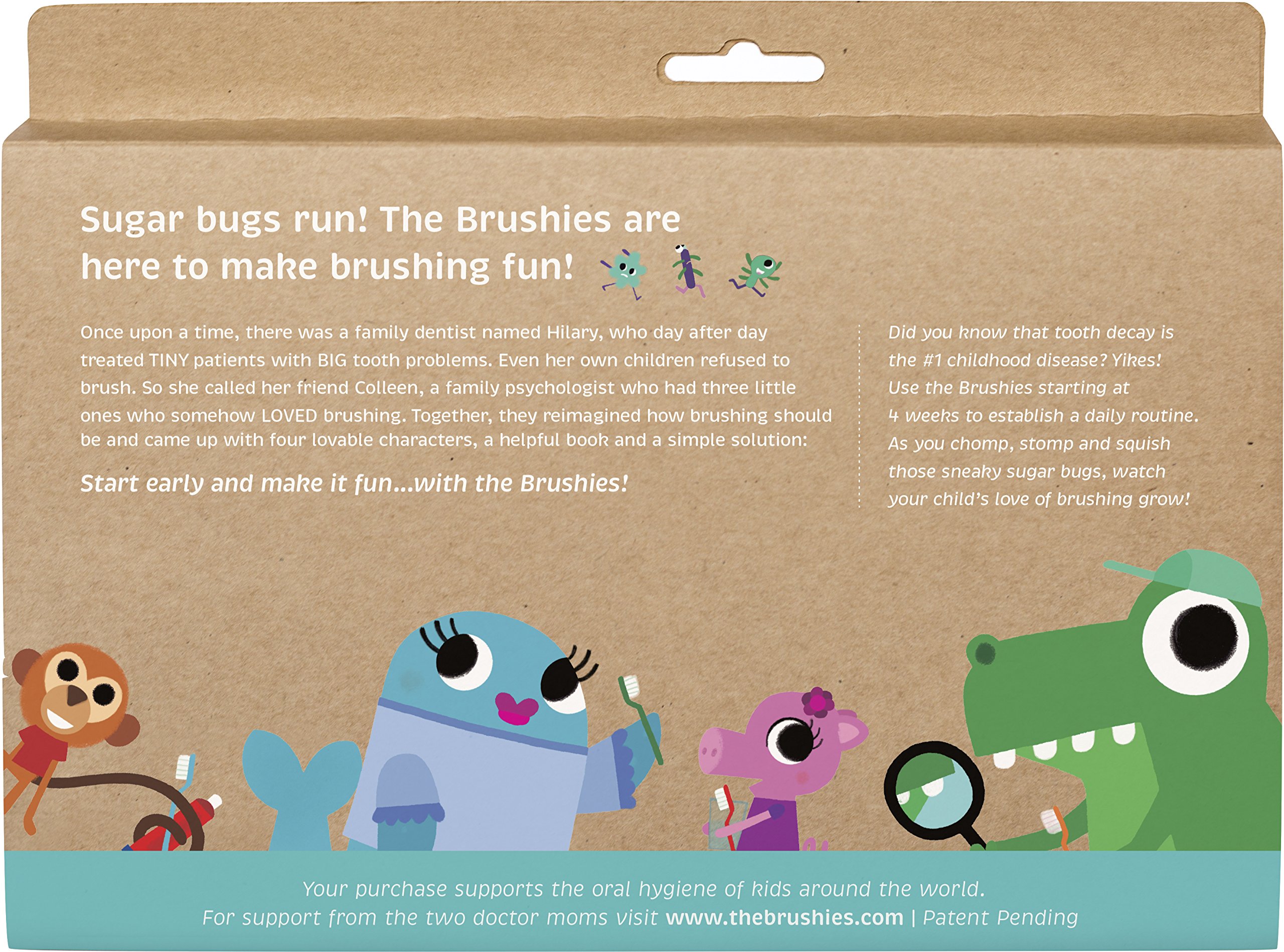The Brushies Baby & Toddler Toothbrush & Storybook, Gift Set of 4 Brushes