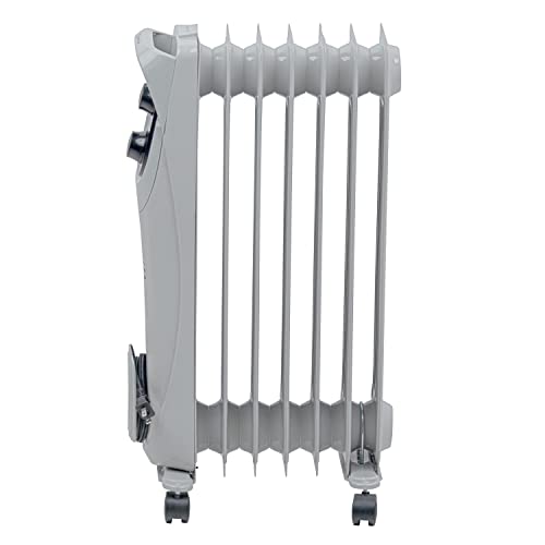 Comfort Zone Oil-Filled Radiator Space Heater, Radiant, Electric, Never Refill, Adjustable Thermostat, Tip-Over Switch & Overheat Protection System, Ideal for Home, Bedroom, & Office, 1,500W, CZ8008N