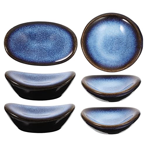 BESTOYARD 6pcs Ingot chopstick rest japanese table ceramic chopsticks holders ceramic chopsticks rest sushi stick holder tablescape decor practical spoons rests ceramics household spoon rest