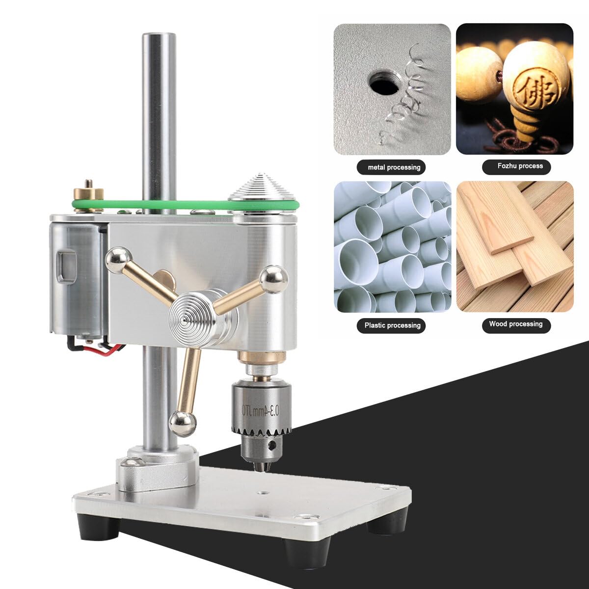 COYWEH Mini Bench Drill Micro Bench Drill Mini Drilling Machine for DIY Furniture With Speed Adjustable Power Adapter (0.3-4MM)