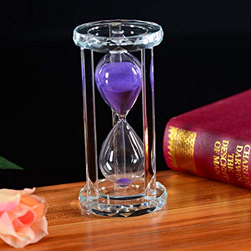 Crystal Hourglass 15/30/60 Minutes Sandglass Timers Kitchen Cooking Sand Clock Timer Home Office Christmas Birthday Present Gift Box Sand Glass (30 Minutes, Pink)
