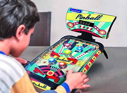 Lexibook Table Electronic Pinball, Action and Reflex Game for Children and Family, LCD Screen, Light and Sound Effects, JG610