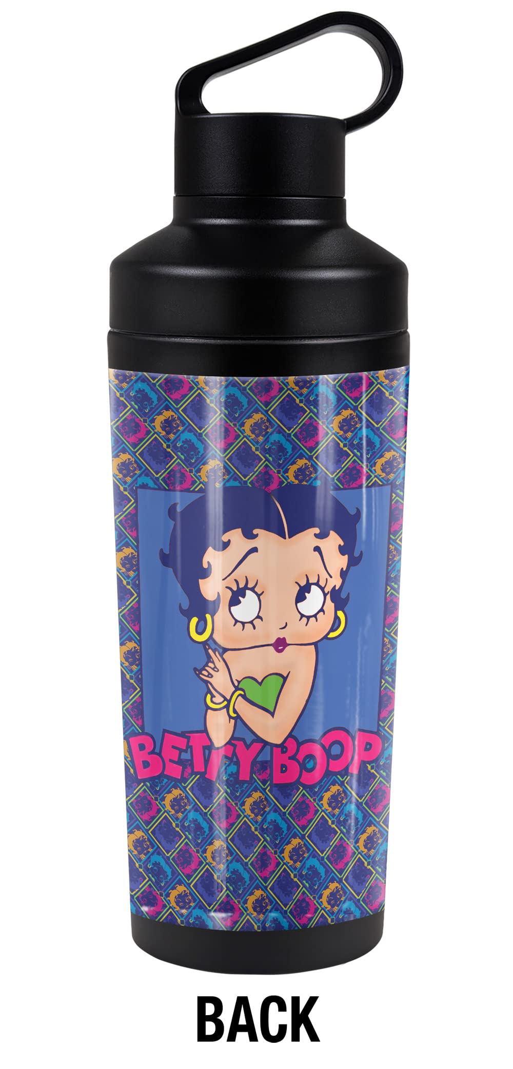Betty Boop OFFICIAL Pop Betty 18 oz Insulated Water Bottle, Leak Resistant, Vacuum Insulated Stainless Steel with 2-in-1 Loop Cap