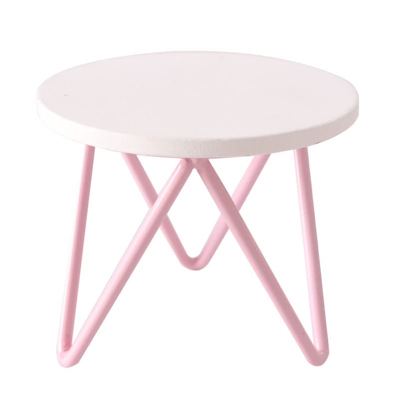 Cutemini 1 12 Scale Dollhouse Table Miniature Decor Dollhouse Furniture Mini Round Coffee Table Dollhouse Accessories for Living Room Bedroom Balcony Fairy Garden Project Decoration (Pink Stand)