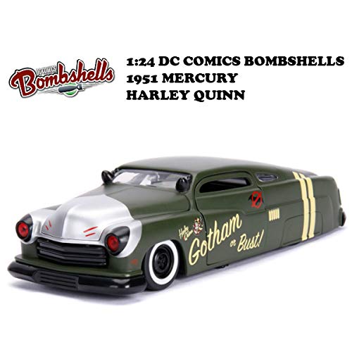 Jada Toys 1: 24 1951 Mercury W/Harley Quinn Figure, Green