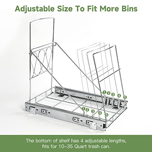 CNIOEPL Pull Out Trash Can Under Cabinet(Trash Can Not Included), Adjustable Garbage Slide-Out Shelf for Kitchen, undersink Organizers and Cupboard Organizers and Storage