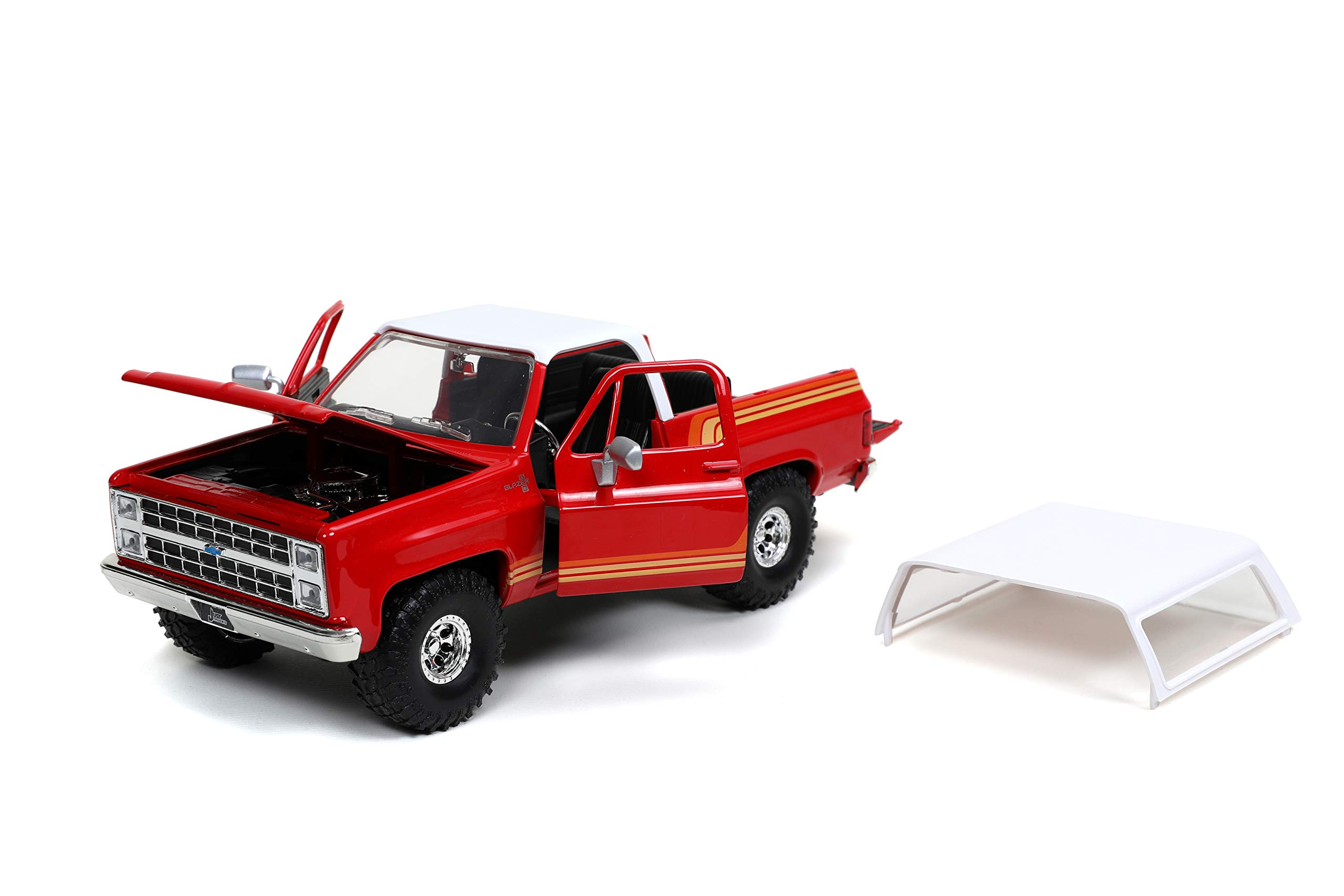 Jada Toys Just Trucks 1:24 1980 Chevy Blazer with Rack Die-cast Car Red, Toys for Kids and Adults