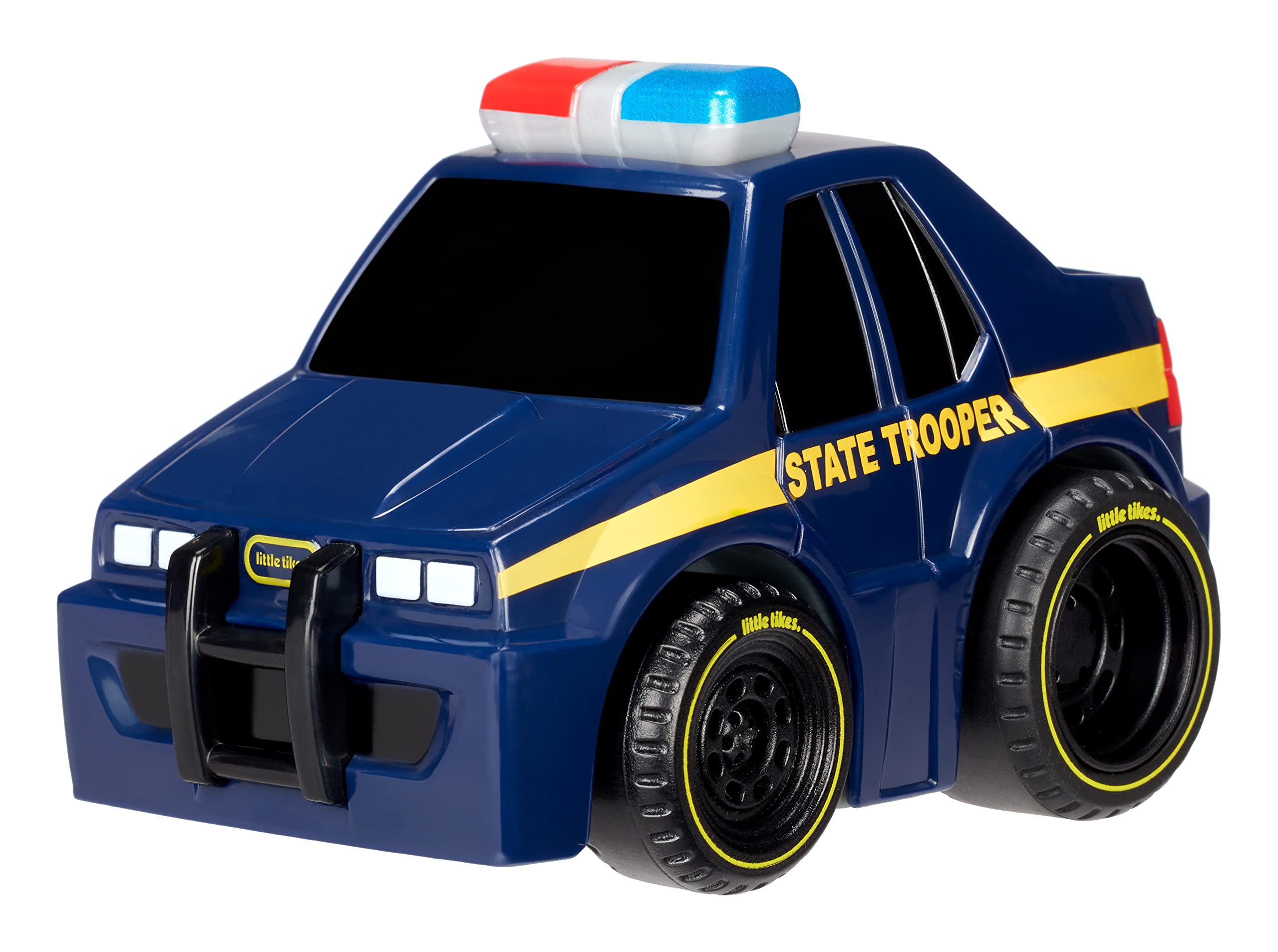 Little Tikes My First Cars Crazy Fast Cars Police Car (Trooper) Pullback Toy Car Vehicle with Epic Speed and Distance, Goes up to 50 ft