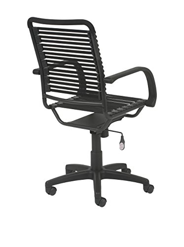 Euro Style Flat Bungie High Back Adjustable Office Chair with Arms, Black Bungies with Graphite Black Frame
