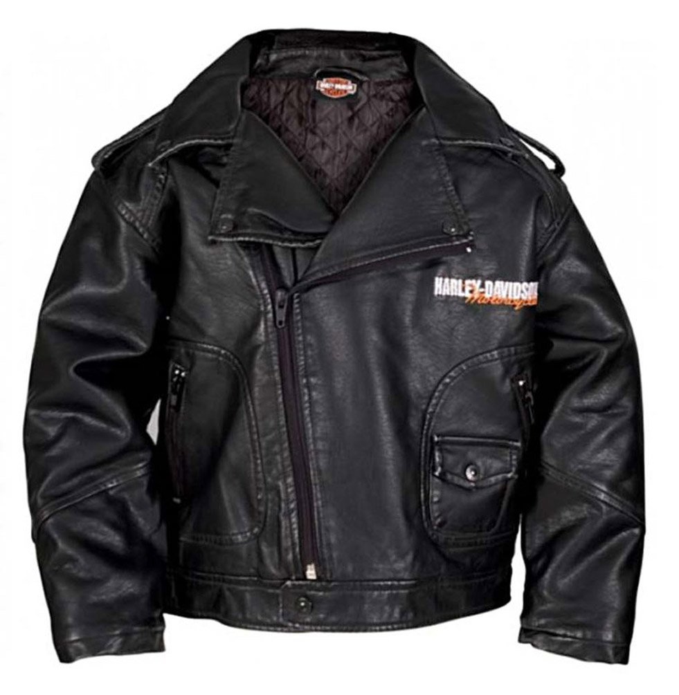 Harley-Davidson Baby Boys' Upwing Eagle Biker Pleather Jacket BLK 0366074 (12M)