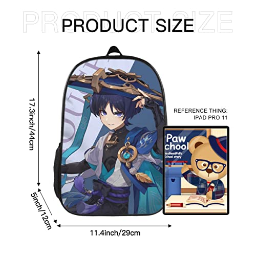 Bitfill 17 Inch Anime Backpack Lightweight Travel Casual Daypack 3D Printing Laptop Backpacks Gifts