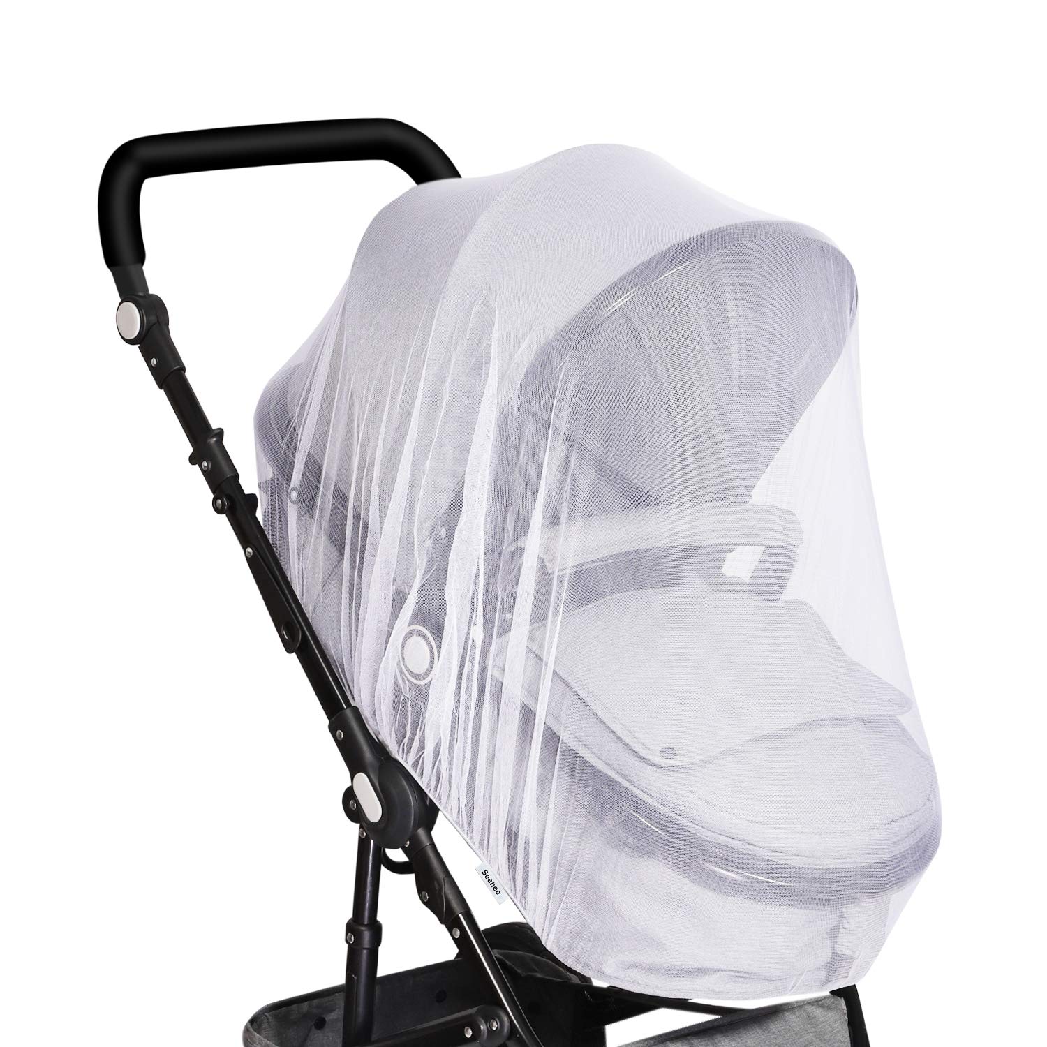 Baby Strollers Mosquito Net, SeeHee Bug Net Cover for Car Seats, Bassinets and Cradles, White