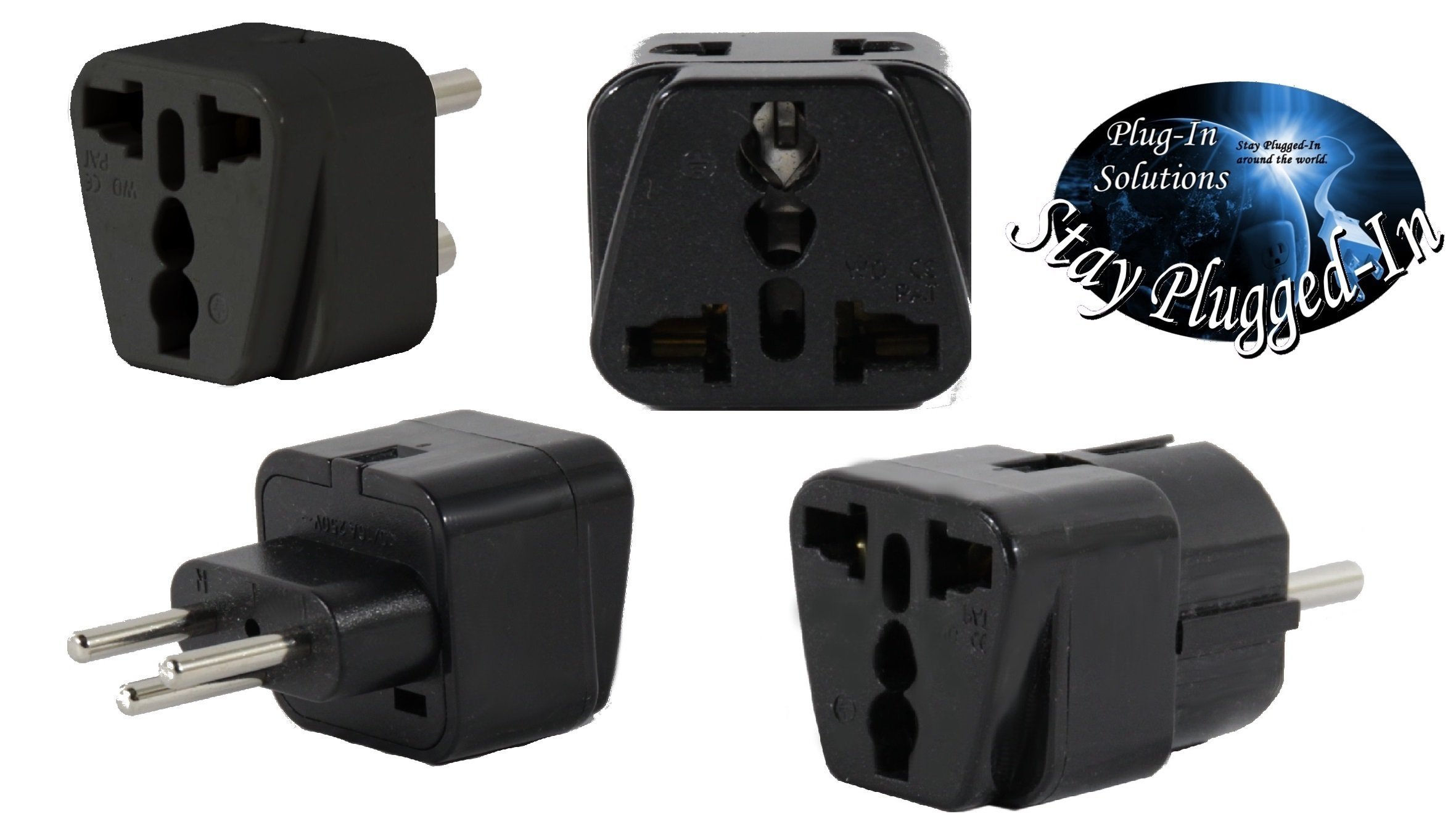 US to South Africa Travel Adapter Plug for USA/Universal to Africa Type M N D E (C/F) AC Power Plugs Pack of 4