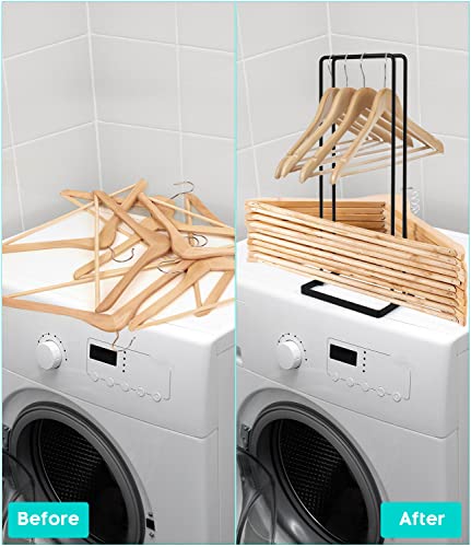Hanger Storage Stacker Stand, Holds Up 110 Wire Clothes Hangers for Laundry Room Closet Space Saving, Portable Sturdy Hanger Organizer Rack Holder for Adult and Child Clothes Hangers, Keep Room Tidy