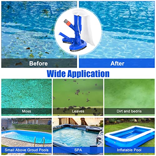 CKE 2022 Upgraded Portable Pool Vacuum Jet Underwater Cleaner W/Brush Bag, Handheld Pool Vacuums Swimming Portable Pool Mini Jet Vacuum Pool Cleaner Pool Spa Jet Vac for Above Ground Pool Vacuum Head