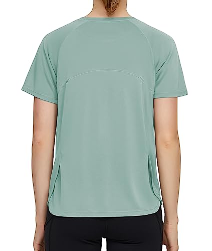 Dragon Fit Lightweight Workout Tops for Women Short Sleeve Crew Neck Yoga Shirts Casual Athletic T-Shirts