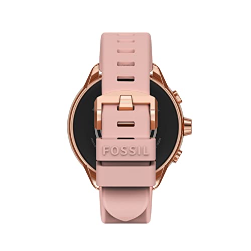Fossil Unisex Gen 6 44mm Wellness Edition Touchscreen Silicone Smart Watch, Color: Rose Gold, Blush (Model: FTW4071V)