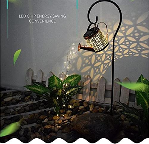 NAXIAOTIAO Watering Can Lights Firefly Bunch Lights Waterproof Waterfall String Lights, Outdoor Garden Fairy Light Decor for Home Path Patio Yard Lawn Metal Statues