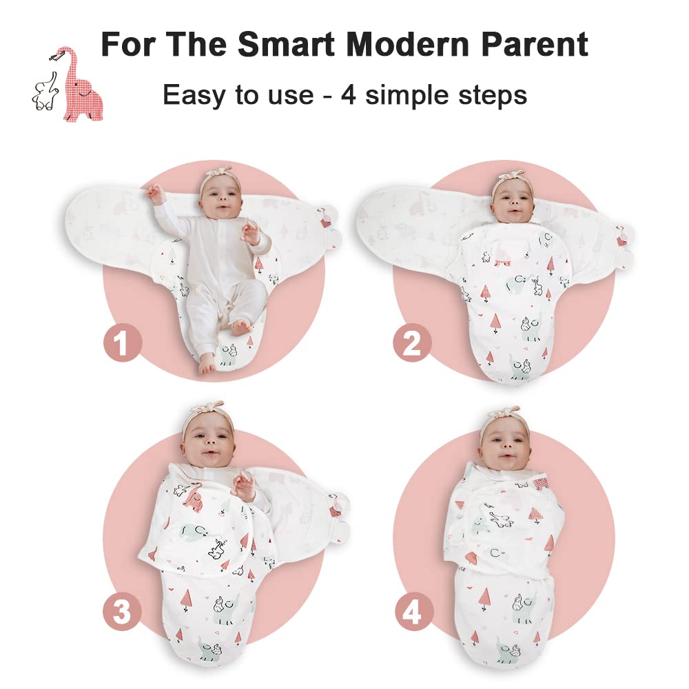 Baby Swaddle Blanket Boy Girl,Super Soft Material Newborn Adjustable Swaddles for 0-3 Months,2-Way Zipper Sleep Sack 2 Pack Wrap Set(Small/Medium)
