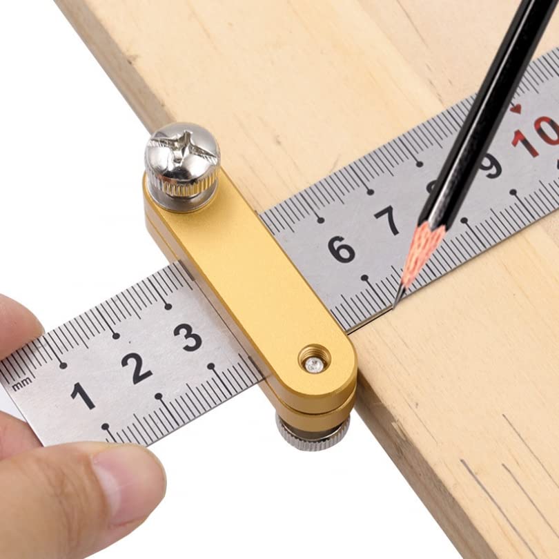 CLAHJQX Woodworking Scribing Steel Ruler Positioning Block Aluminum Alloy Limit Block Ruler Scribing Tool for Woodworking DIY Scribing Tool