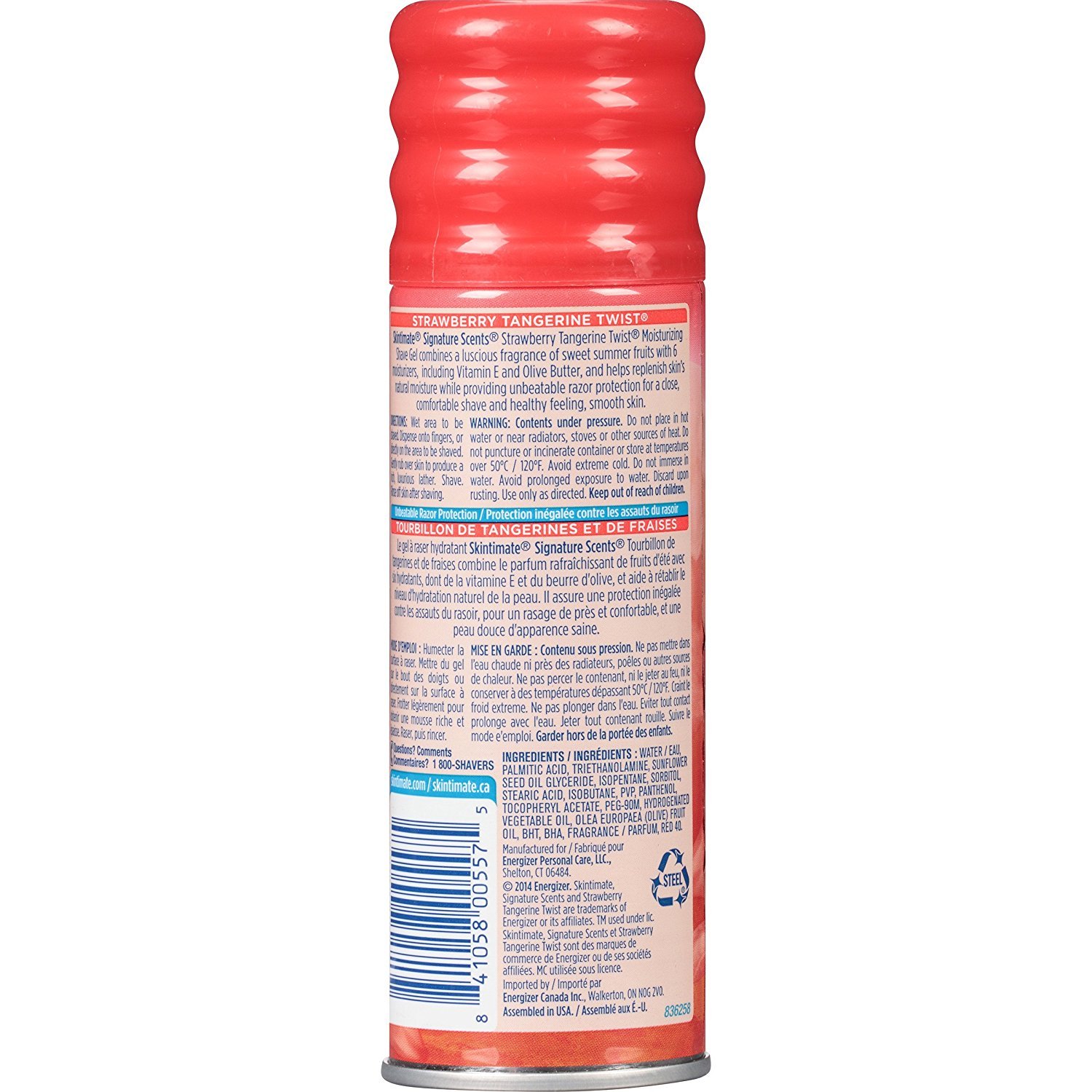 Skintimate Signature Scents Strawberry Moisturizing Tangerine Twist Shave Gel, 7 oz