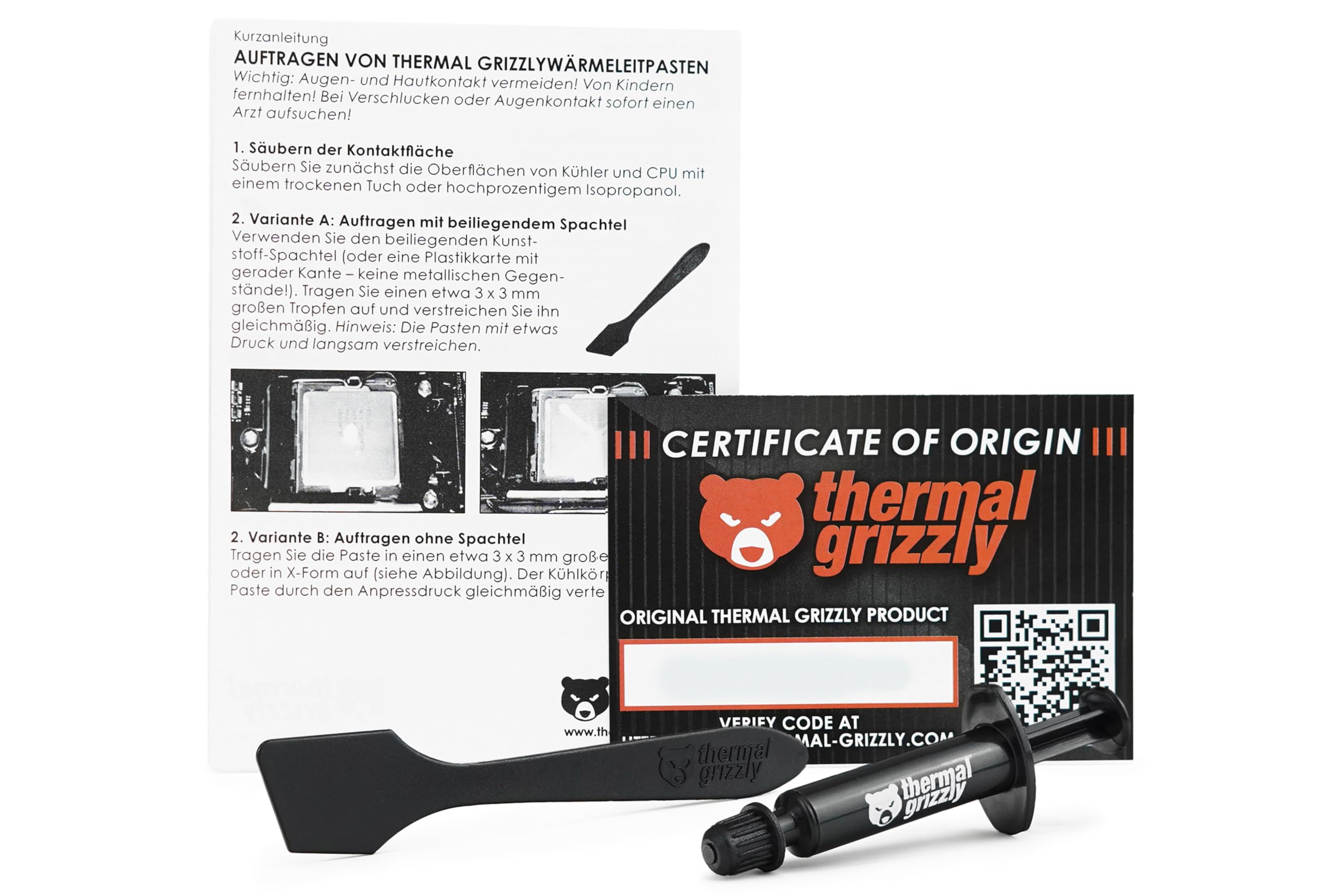 Thermal Grizzly - Hydronaut - 1 Gram - Conductive High Performance Thermal Paste - Ideal for Air and Water Cooling CPU/GPU - for Large Cooling Surfaces