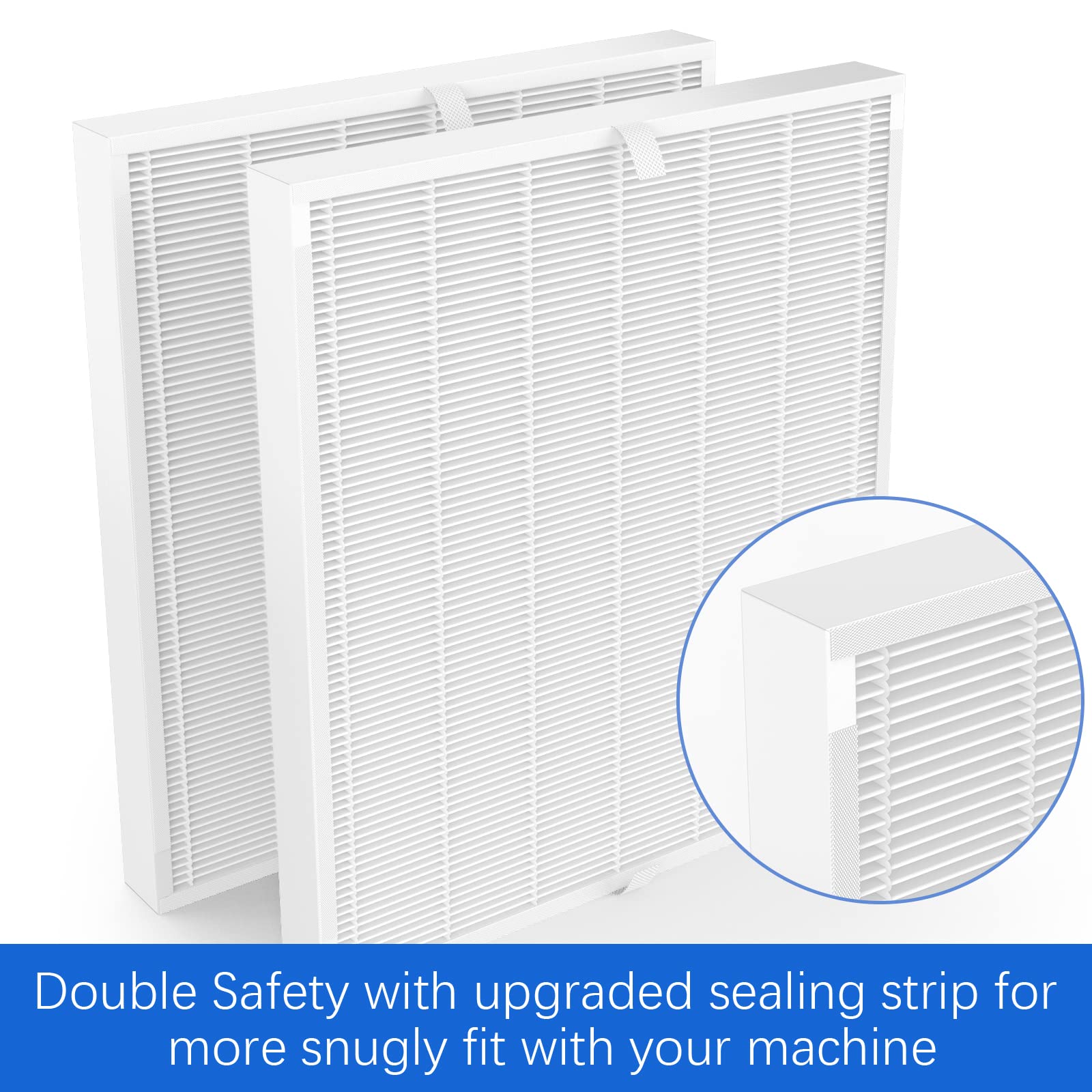 VALZONE 2 Packs Upgraded Velcro 115115 Replacement Filters A Compatible with Winix PlasmaWave C535, 5300-2, P300, 5300, 6300, 5300-2, 6300-2 Air Purifier, 2 True HEPA Filters & 6 Carbon Pre-Filters