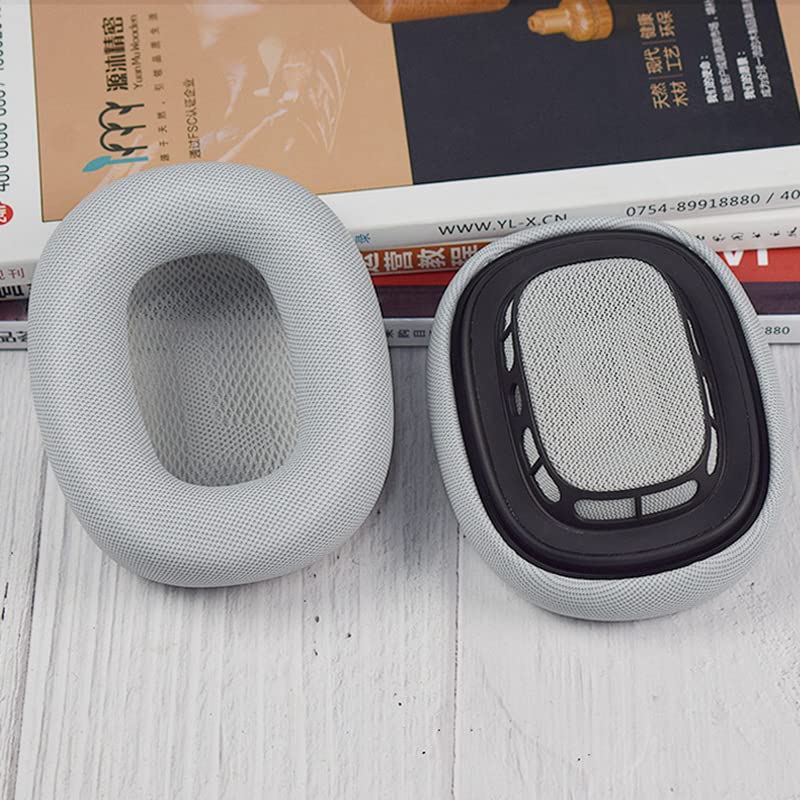 Ear Cushions for appple AirPods Max Replacement Leather earpads Sweat Proof Ear Cups Cushion Replace for airpod max Headphone with Protein Leather Memory Foam and Magnet (White)