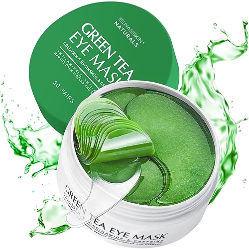 Enaskin Naturals Under Eye Patches - Green Tea Under Eye Masks for Dark Circles And Puffiness, Collagen Eye Gel Pads Moisturizing & Reducing Wrinkles, Beauty & Personal Eye Skin Care Products (30 Pairs) (Green)