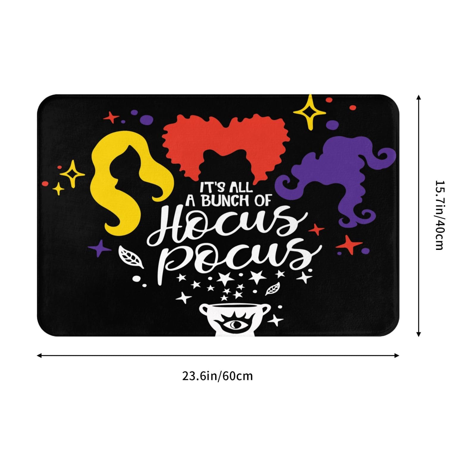 Bath Mat for Bathroom Sanderson Sisters Halloween Hocus Pocus Rugs Shower Mats Memory Foam Rug Non Slip Floor Small Carpet Soft Light Absorbent Washable for Home Hotel Decor 15.7 X 23.6 inch