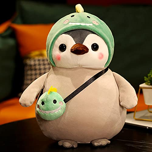 NC Seyomi Cute Penguin Dinosaur Plush Stuffed Animal Penguin Plushies with Dinosaur Outfit,Gifts for Kids(10 inches)