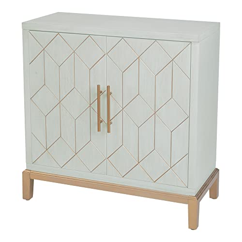 HLR Green Accent Cabinet with Gold Trim,Storage Cabinet with Doors,Modern Wooden Sideboard, Side Cabinets for Bedroom, Living Room, Kitchen, Office and Hallway