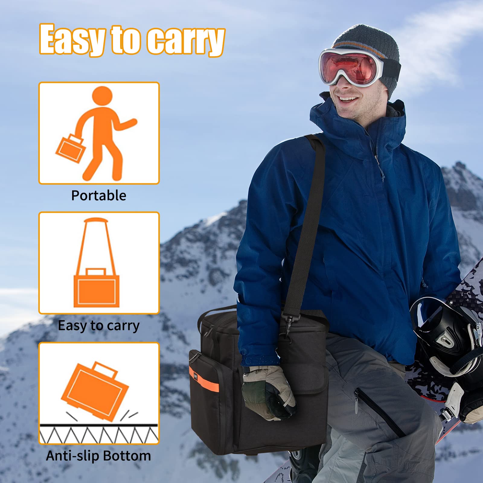 Carrying Case Compatible with Jackery Explorer 500/ECOFLOW River/River Pro/BLUETTI EB3A/GRECELL T500 Portable Power Station,Waterproof Travel Storage Bag for Charging Cable and Accessories(Bag Only)