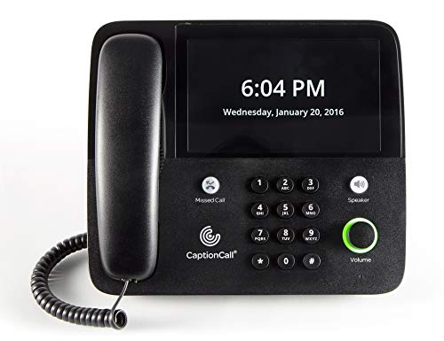 CaptionCall 67Tb Amplified Captioned Corded Home Telephone with Touch Screen, 58dB Amplification, Caller ID, Answering Machine, Bluetooth, Loud Ringer for Hearing Impaired